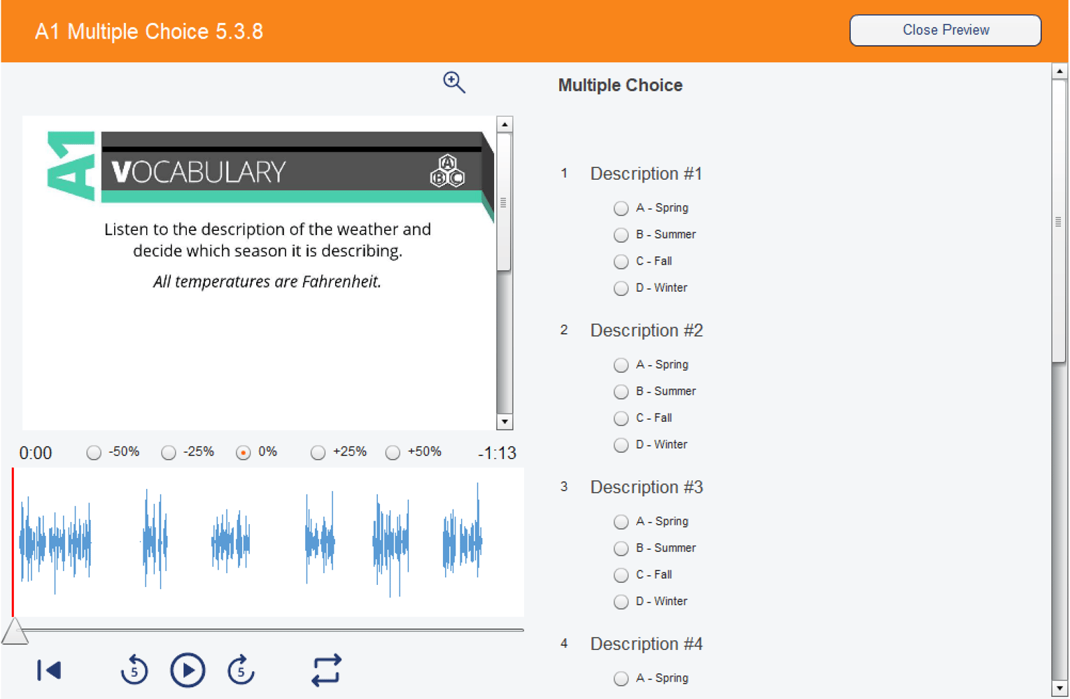 ESL activities possible in the SmartClass Teaching Platform